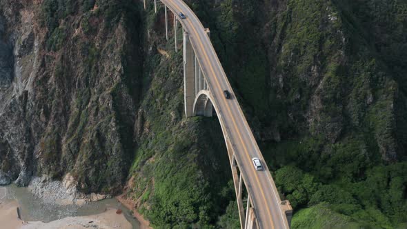 of Road Trip Concept Video. Tourists Travel By the Famous 101 Pacific ...