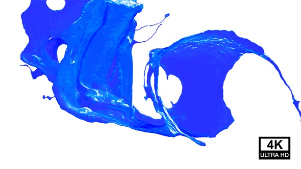 Collision Of Streaming Blue Paint Splash, Motion Graphics | VideoHive