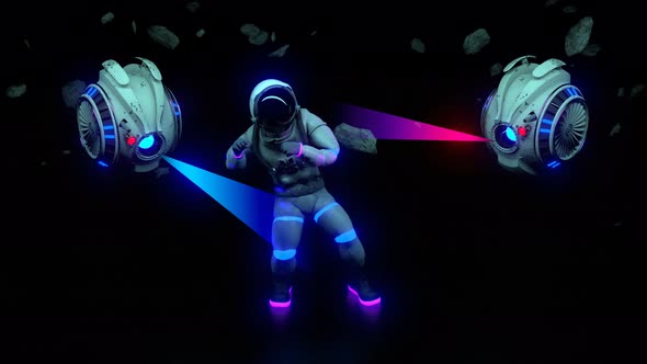 Spaceman Dancer With Lazers, Motion Graphics | VideoHive
