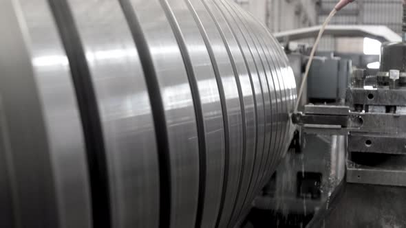 Industry lathe machine work in steam turbine, Stock Footage | VideoHive
