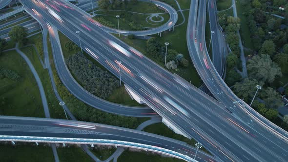 Timelapse cinemagraph loop of many vehicles crossing a freeway ...