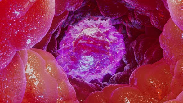 Animated Monocyte type Leukocyte cell, white blood cells, 3d render ...