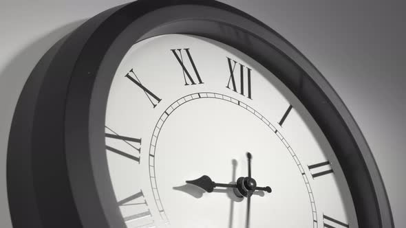 Latin Clock Face In Time Lapse On White Wall , Stock Footage | VideoHive