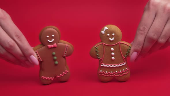 Romantic Relationship Valentine Day Couple Cookies, Stock Footage ...