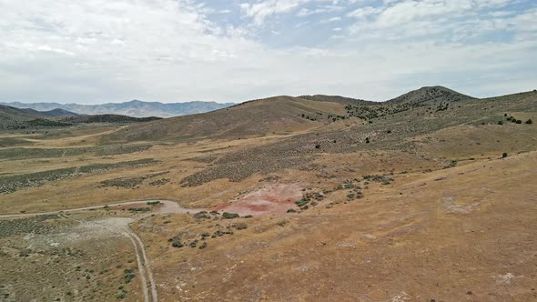 Aerial view flying over the Vernon Wonderstone quarry, Stock Footage
