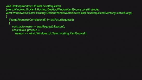Hacker Code Running Down a Computer Screen Terminal, Motion Graphics