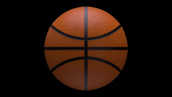 Realistic Basketball Seamless Loop With Alpha Matte, Motion Graphics