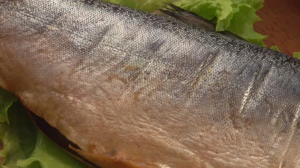 Super Closeup Panorama of a Plate with a Delicious Juicy Grilled Red ...