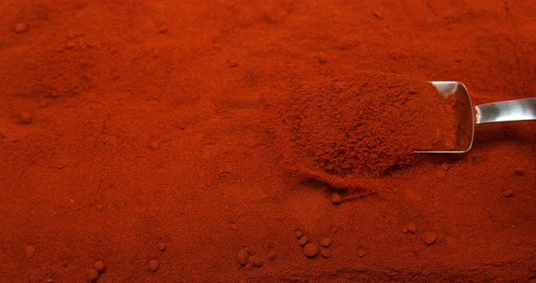 Paprika, capsicum annuum, Powder falling , Slow Motion 4K, Stock Footage