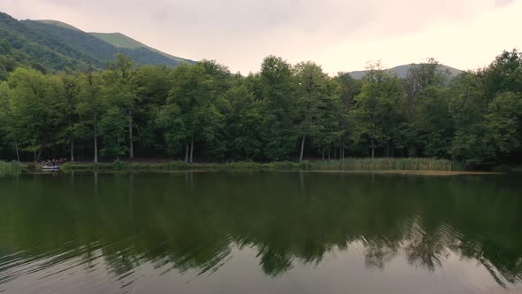 Gosh Lake, Armenia. Aerial view lake and trees. , Stock Footage | VideoHive