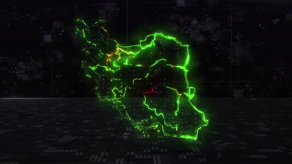 Iran Map Digital Hi Tech Background 4k Loop, Motion Graphics | VideoHive