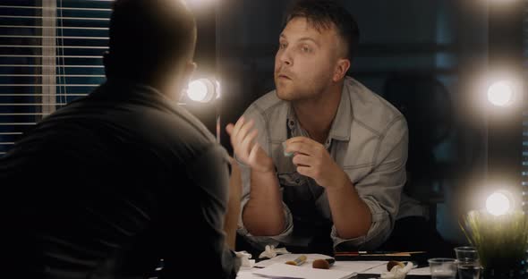 Actor Applying Makeup in Dressing Room, Stock Footage | VideoHive