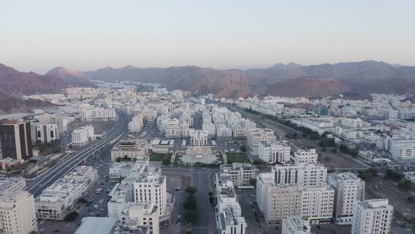 Aerial View of Ruwi City, Muscat, Oman, Stock Footage | VideoHive