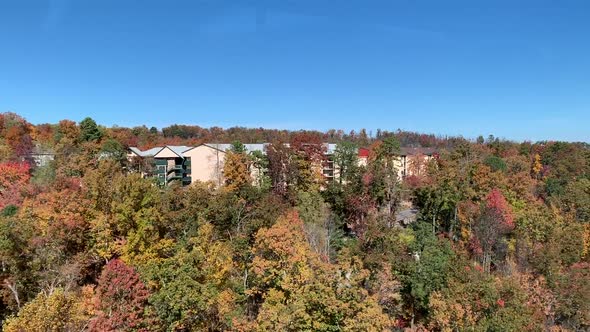 Treetop view of Gatlinburg, TN autumn., Stock Footage | VideoHive