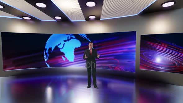 3D Virtual News Studio M103 E, Motion Graphics | VideoHive