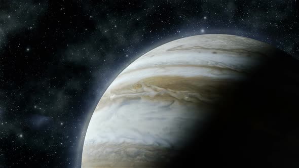 Planet Jupiter Rotating In Space, Motion Graphics | VideoHive
