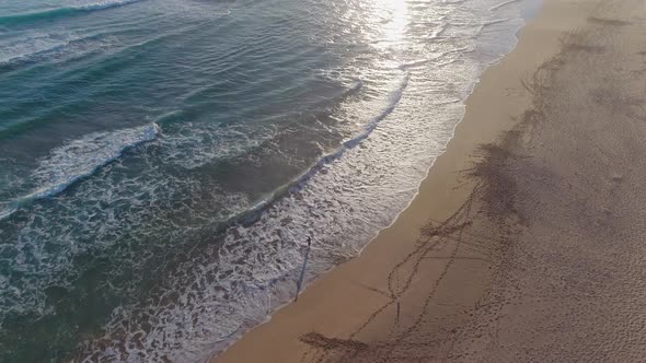 Aerial reveal shot of Waitpinga Beach in South Australia with a ...