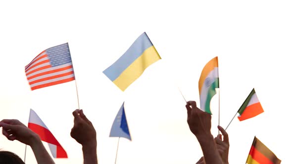 Human Hands Waving International Flags, Stock Footage | VideoHive
