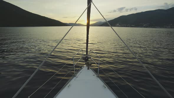 Empty sailboat bow pulpit, Stock Footage | VideoHive