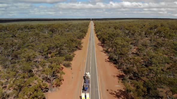 Road Train in Australian Outback (Drone Shot), Stock Footage | VideoHive