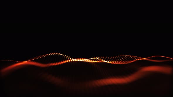 Futuristic Red Digital Wave Particles Flowing 01, Motion Graphics ...