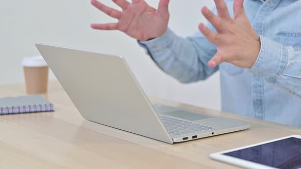 Man Typing On Laptop Angrily, Close Up , Stock Footage | VideoHive