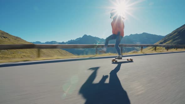 Cinematic downhill longboard session, Stock Footage | VideoHive