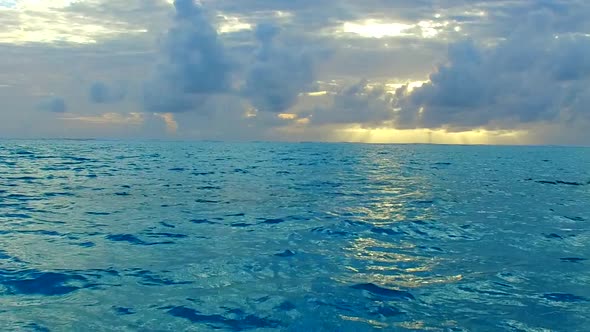 Wide angle landscape of lagoon beach by ocean with sand background near ...