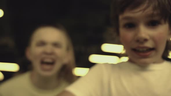 School Children Pressing Classmate Close Up, Stock Footage | VideoHive