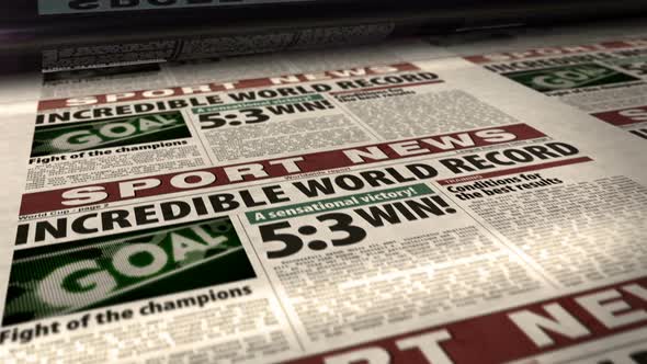 Sport news newspaper printing press, Motion Graphics | VideoHive