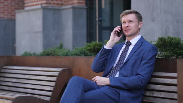 Phone Talk Businessman Attending Call at Work, Stock Footage | VideoHive