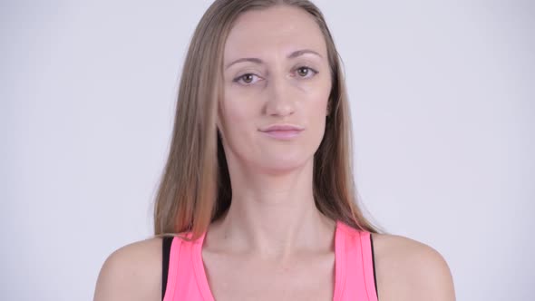 Face of Serious Blonde Woman Nodding Head No, Stock Footage | VideoHive