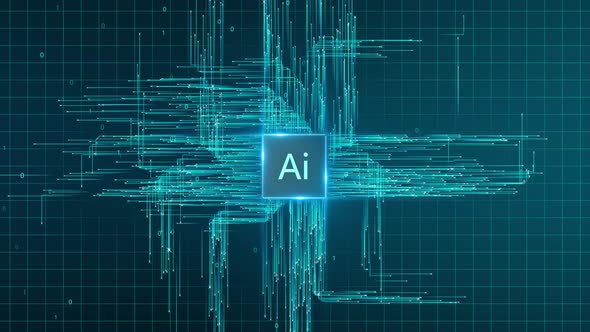 Ai Data Processing Chip Big Data Transfer Technology, Motion Graphics