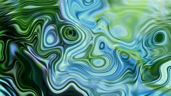 Green Cyan Color Silky Liquid Animated Background, Motion Graphics