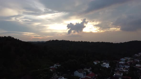 Aerial view of shady sky and towns, Stock Footage | VideoHive