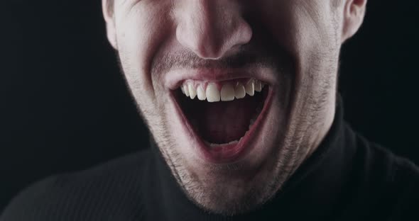 Closeup of Angry Laugh, Stock Footage | VideoHive