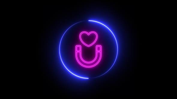 Colorful Neon Magnet Icon, Motion Graphics | VideoHive