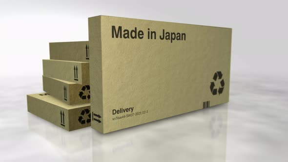 Made in Japan box abstract concept 3d rendering, Motion Graphics ...