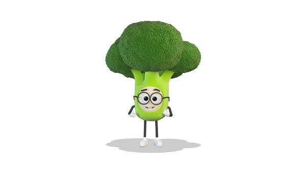 Broccoli Talking on White Background, Motion Graphics | VideoHive
