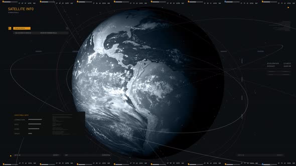 Interface of the modern software is collecting satellite info on the ...