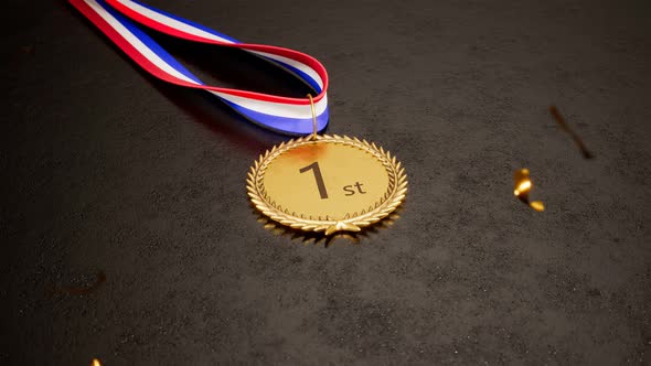 A gold medal for the winner. First prize. Success, victory, greatest ...
