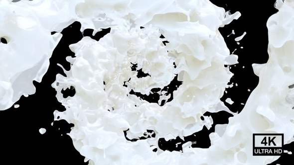 Spinning Twisted White Milk Splash 4K, Motion Graphics | VideoHive