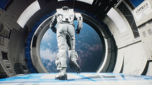 Astronaut Jumps Out of a Spaceship, Motion Graphics | VideoHive