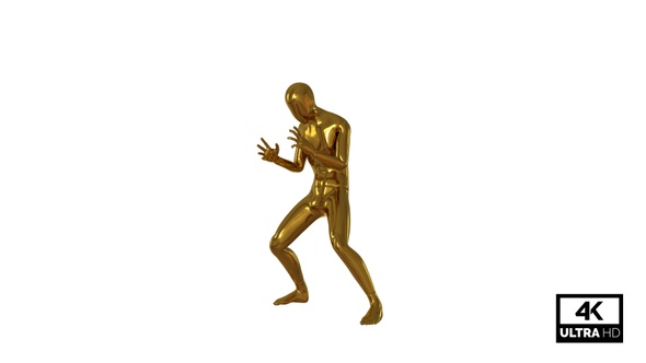 Modern Twerk Dancing Character Animation Golden V2, Motion Graphics
