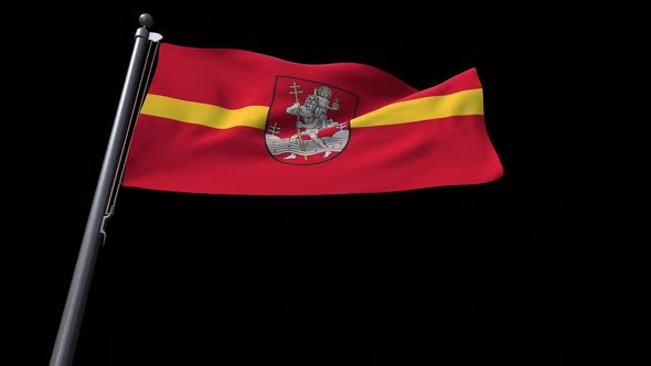 Flag Of Vilnius City (Lithuania) With Alpha Channel 4K, Motion Graphics