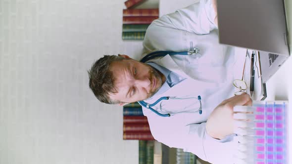 Vertical Video of a Doctor Working Long Hours, Stock Footage | VideoHive
