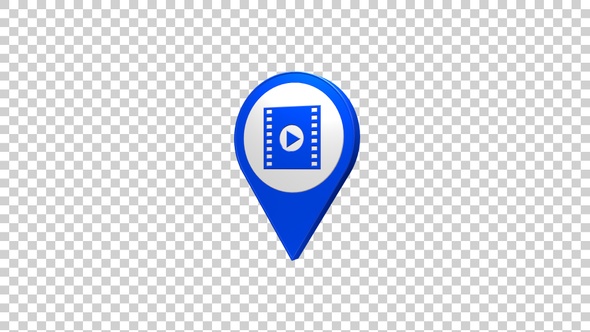 Cinema Map Pin Location Icon, Motion Graphics | VideoHive