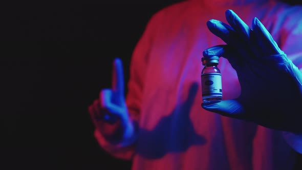 Vaccine Danger Covid19 Doctor Warning Finger Vial, Stock Footage ...
