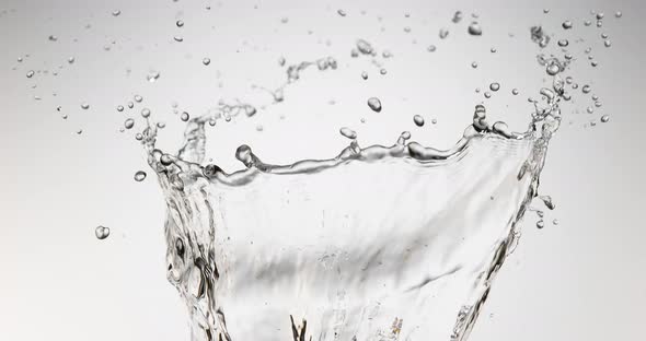 Water Spurting out against White Background, Slow Motion 4K, Stock Footage