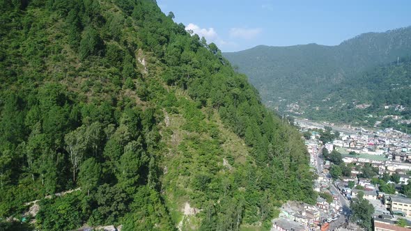 City of Uttarkashi in the state of Uttarakhand in India seen from the ...